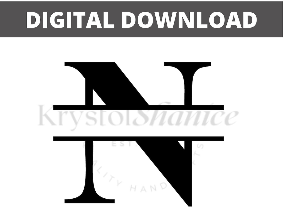 Letter N Split Monogram SVG Digital Download - Etsy