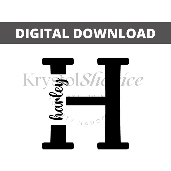 Letter H Cut Out Split Monogram SVG Alphabet Monogram Svg | Etsy Canada