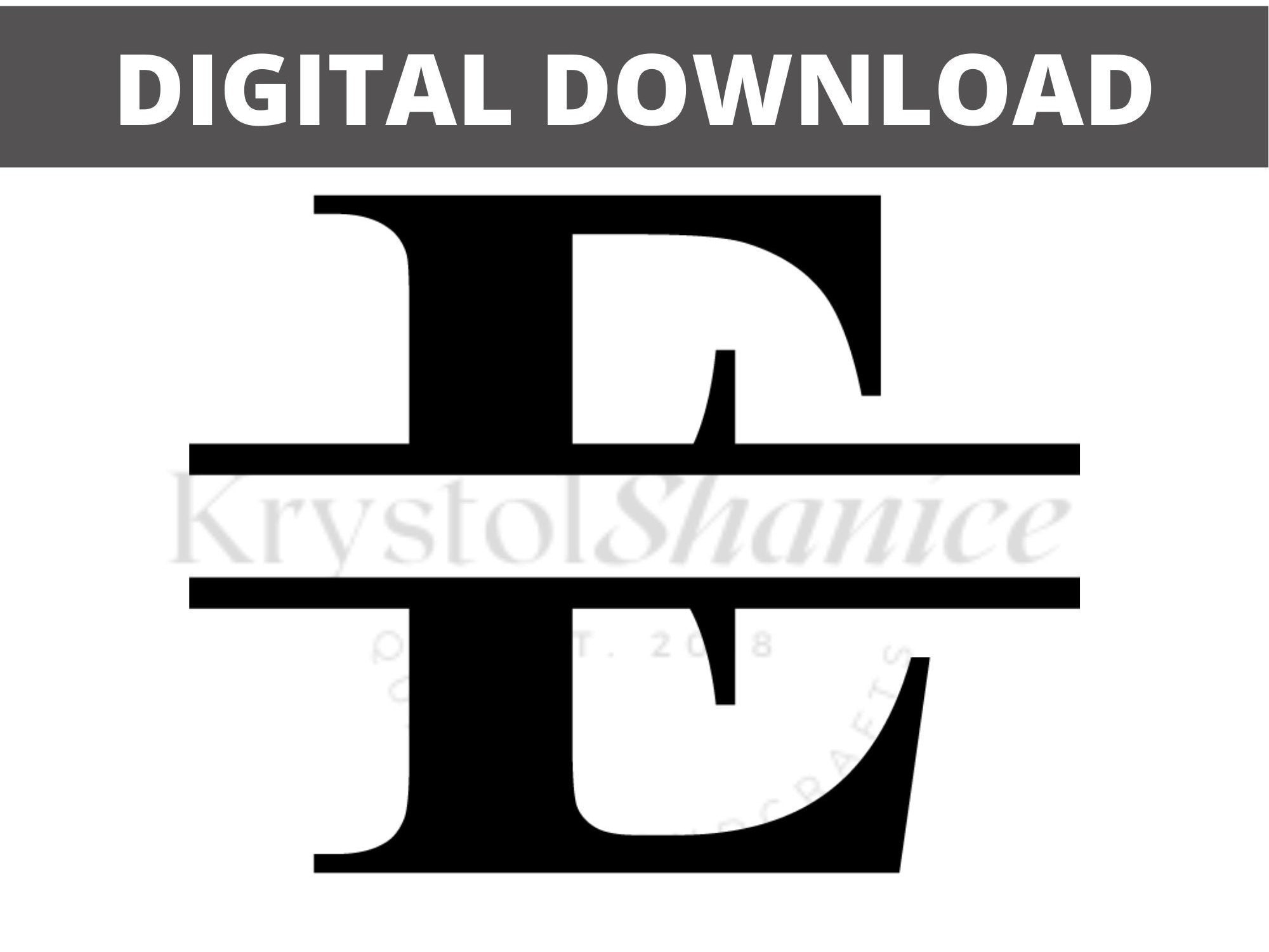 Letter E Split Monogram SVG Digital Download - Etsy