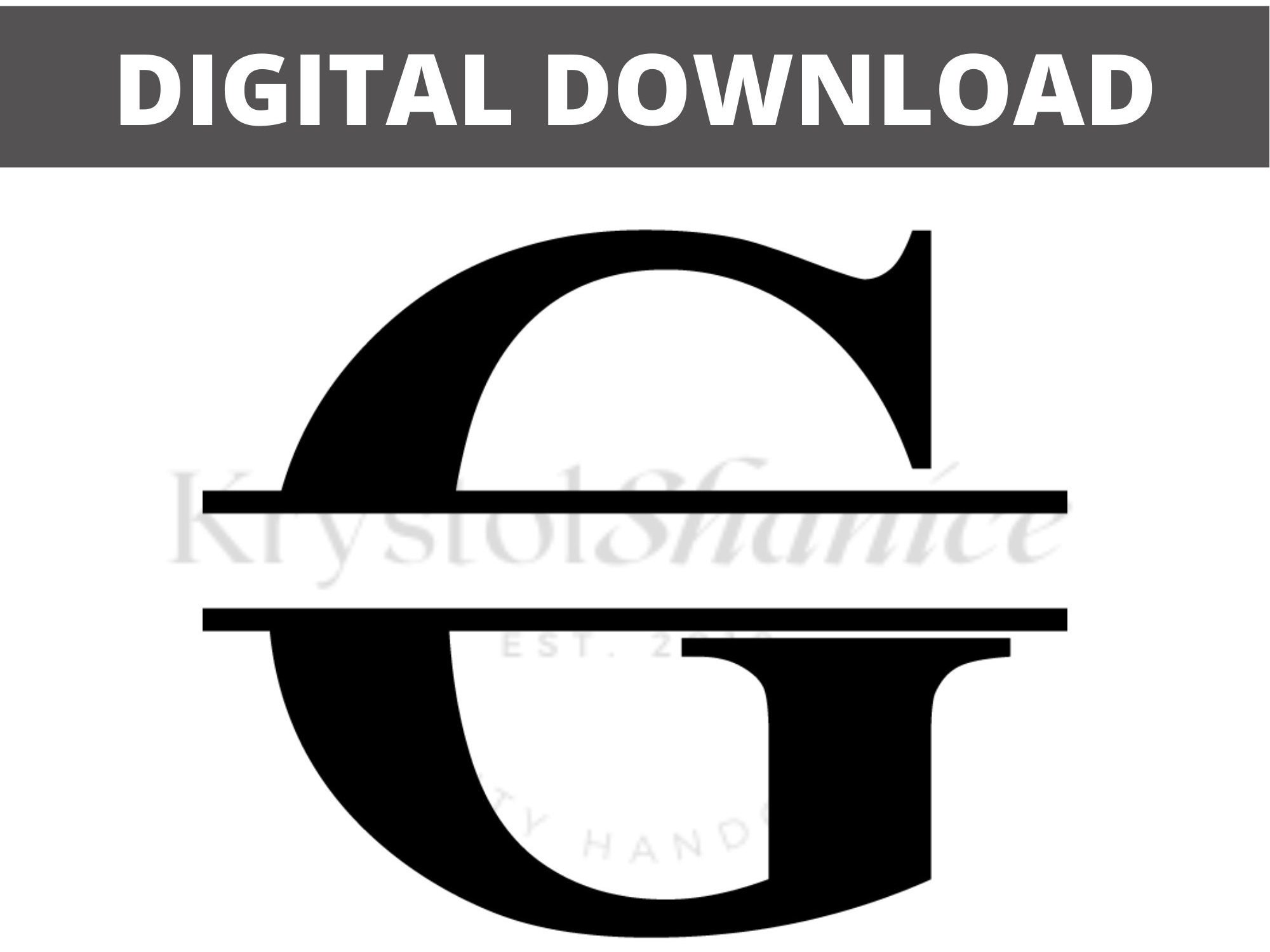 Letter G Split Monogram SVG Digital Download - Etsy