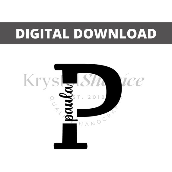 P Svg Split Letter P SVG/PNG/DXF, Alphabet P Monogram Frame, Instant