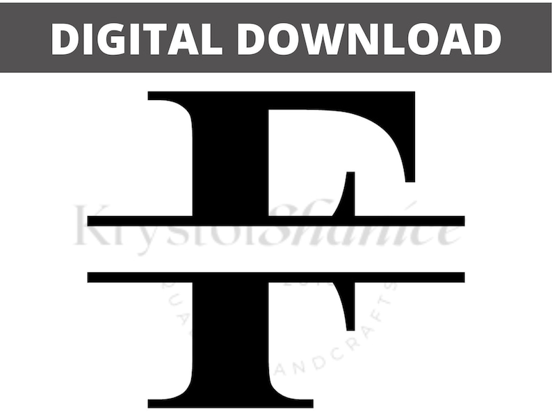Letter F Split Monogram SVG Digital Download - Etsy
