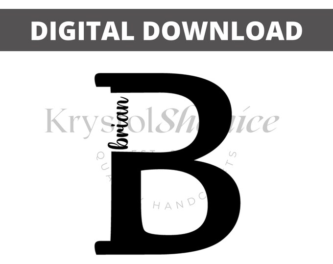 Uppercase B Letter Split Monogram Svg, Alphabet Split Name Frame, Split ...