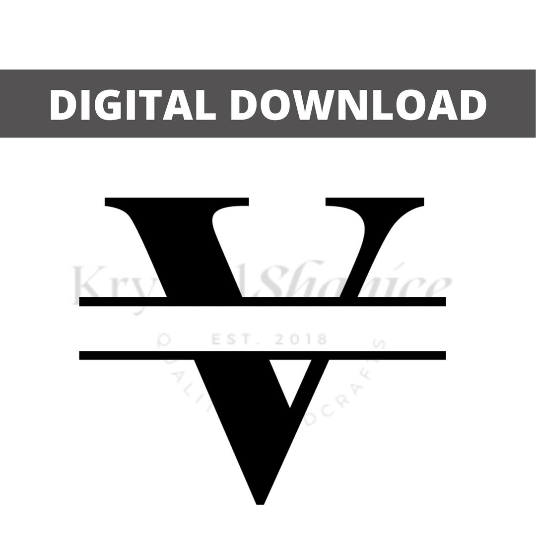 Letter V Split Monogram SVG Digital Download - Etsy