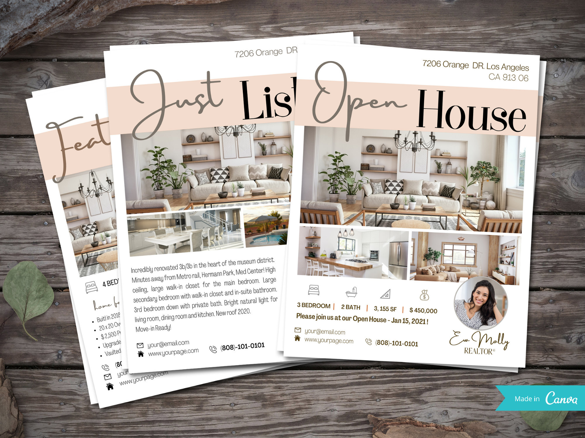Open House Flyer Bundle Real Estate Flyer Just Listed Flyer Realtor ...