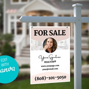 Real Estate For Sale Sign Real Estate Yard Sign Design | Etsy