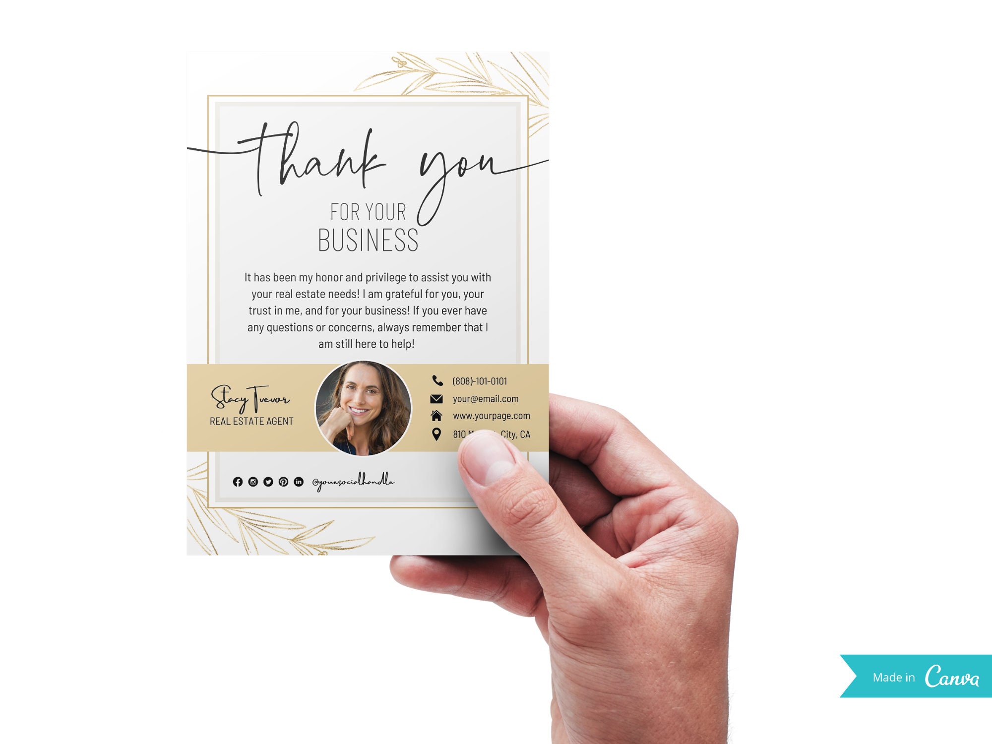 Real Estate Thank You Card | Real Estate Marketing | Realtor Marketing ...