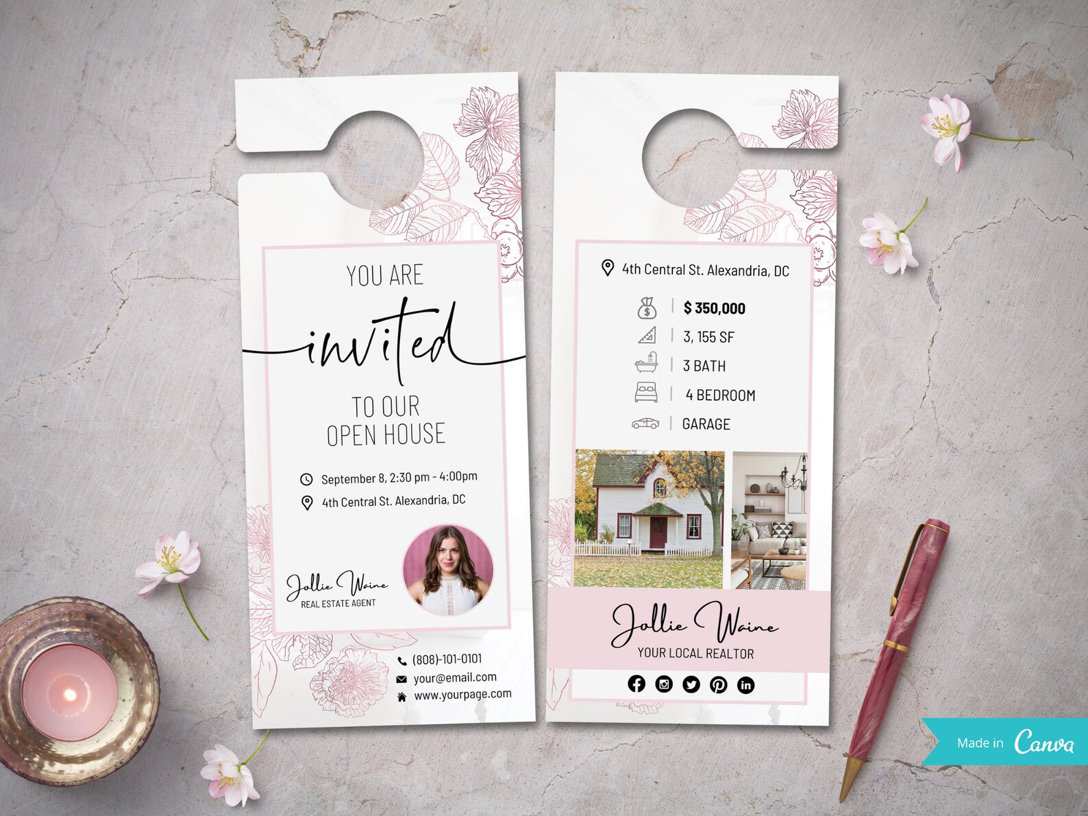 Real Estate Door Hanger Tag | Modern Neighborhood Marketing ...