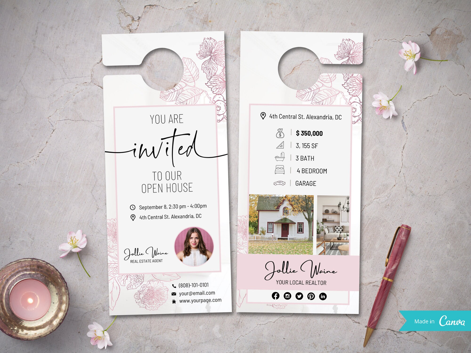 Real Estate Door Hanger Tag | Modern Neighborhood Marketing ...