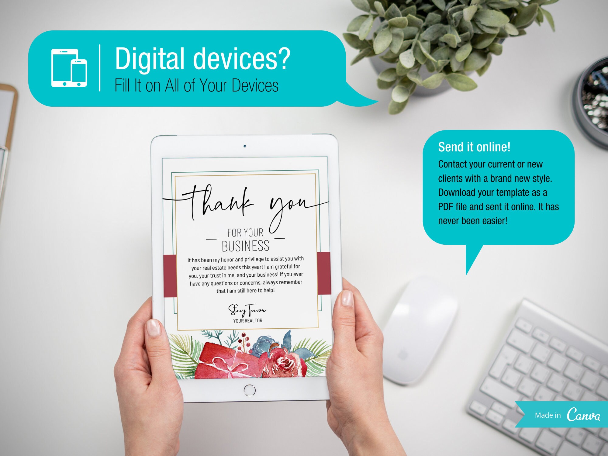 Realtor Christmas Card | Merry Christmas | Realtor Thank You | Thank ...