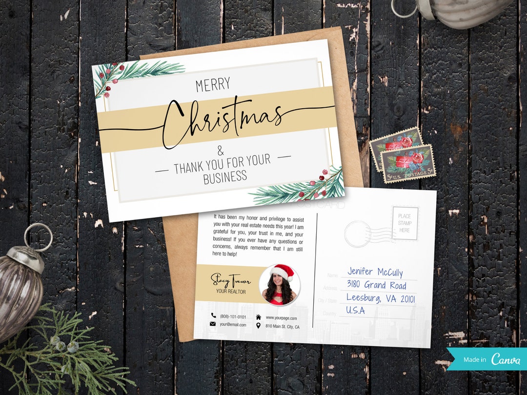 Realtor Christmas Postcard | Real Estate Marketing | Realtor Postcard ...