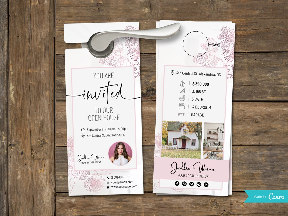 Real Estate Door Hanger Tag | Modern Neighborhood Marketing ...