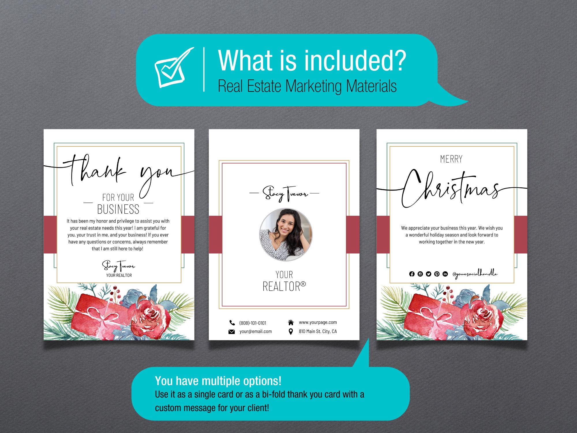 Realtor Christmas Card | Merry Christmas | Realtor Thank You | Thank ...