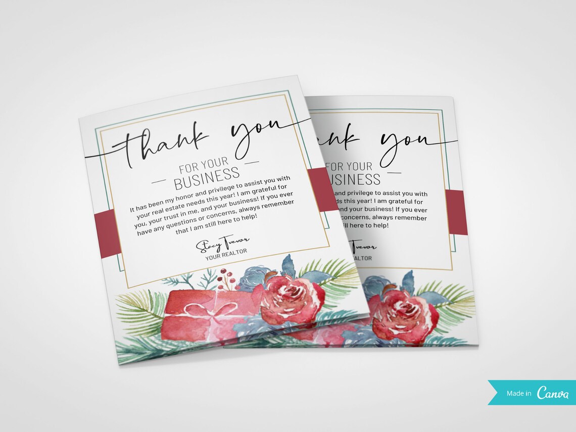 Realtor Christmas Card | Merry Christmas | Realtor Thank You | Thank ...