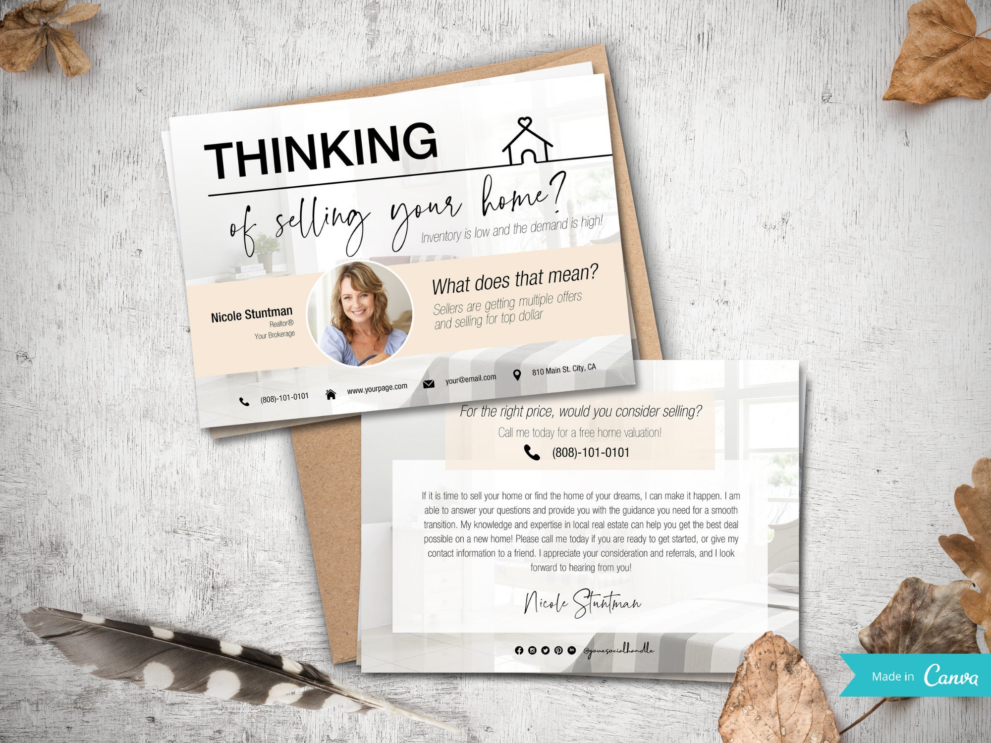 Thinking of Selling Home Postcard L Real Estate Postcard L Selling Home ...