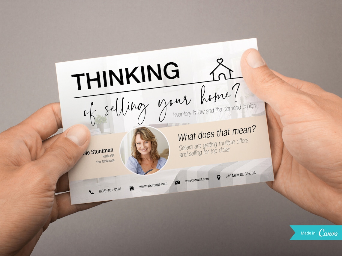 Thinking of Selling Home Postcard L Real Estate Postcard L Selling Home ...