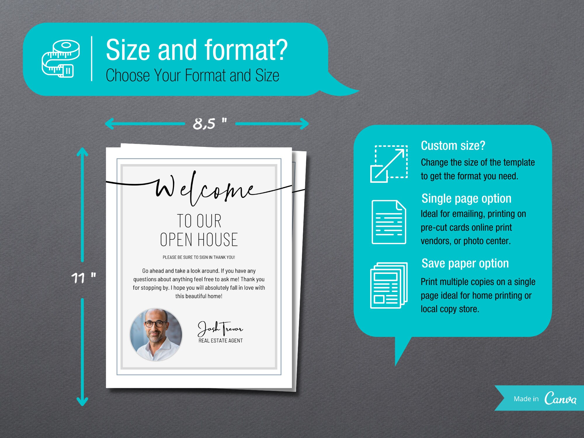 Open House Welcome Sign | Real Estate Flyer | Open House Marketing ...