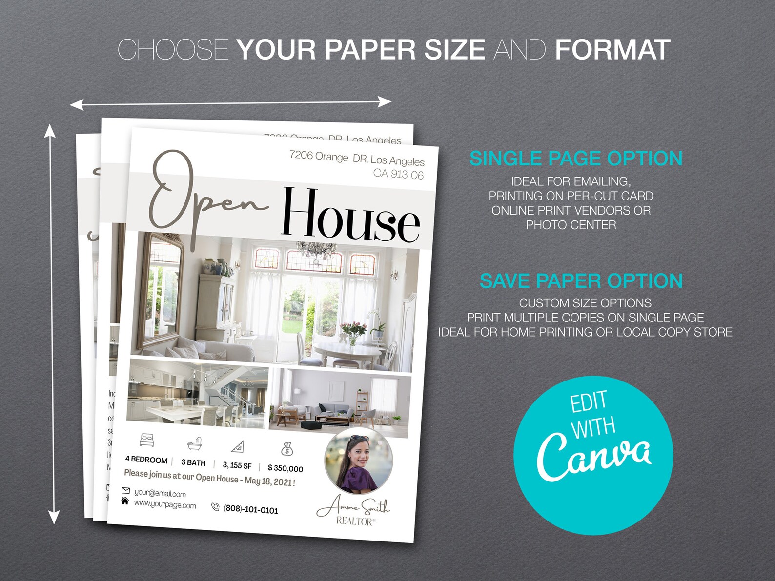 Open House Flyer Bundle Real Estate Flyer Just listed | Etsy