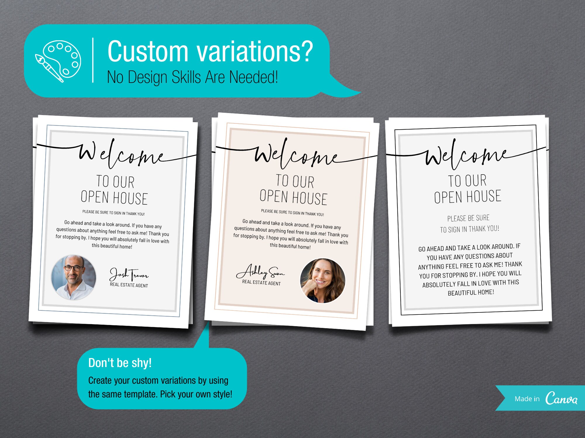 Open House Welcome Sign | Real Estate Flyer | Open House Marketing ...