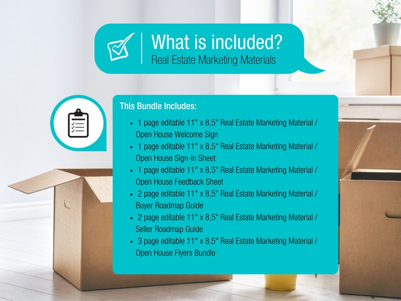 Open House Bundle | Real Estate Marketing Materials | Open House Sign ...