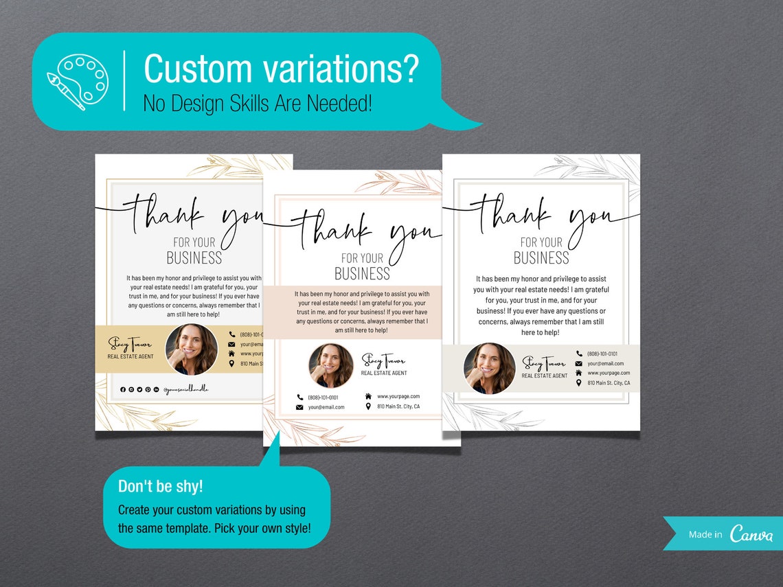Real Estate Thank You Card Real Estate Marketing Realtor - Etsy