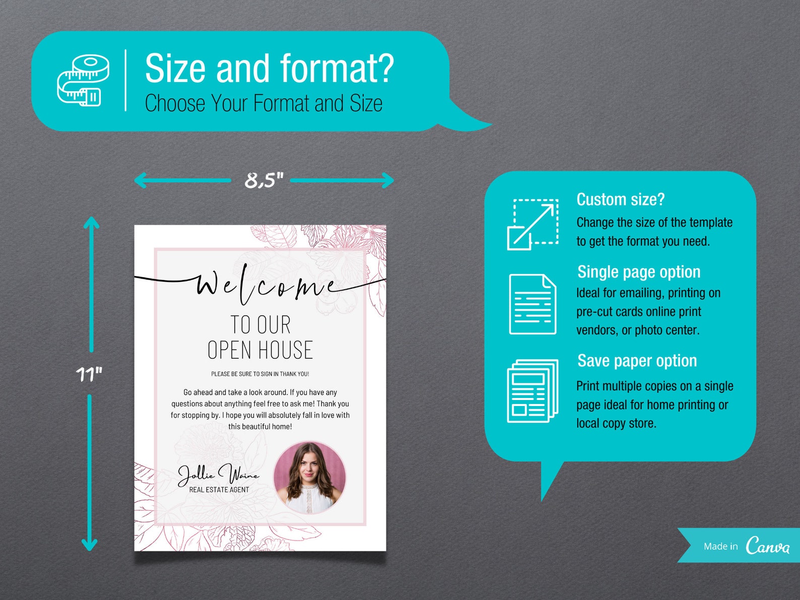 Open House Welcome Sign | Real Estate Flyer | Open House Marketing ...