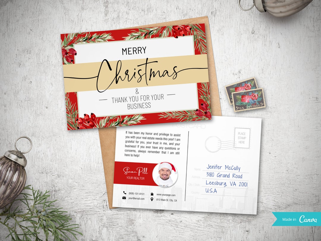 Realtor Christmas Postcard | Real Estate Marketing | Realtor Postcard ...