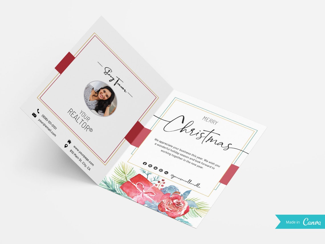 Realtor Christmas Card | Merry Christmas | Realtor Thank You | Thank ...