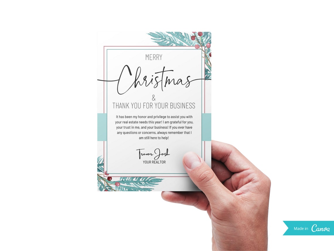Realtor Christmas Card Real Estate Marketing Realtor - Etsy