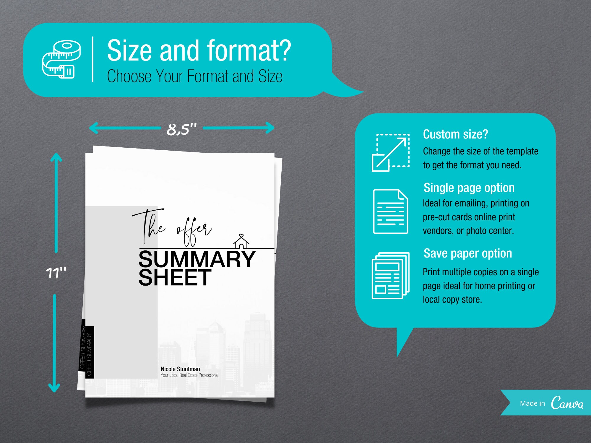 Real Estate Offer Summary | Offer Summary Sheet | Offer Cover Sheet ...