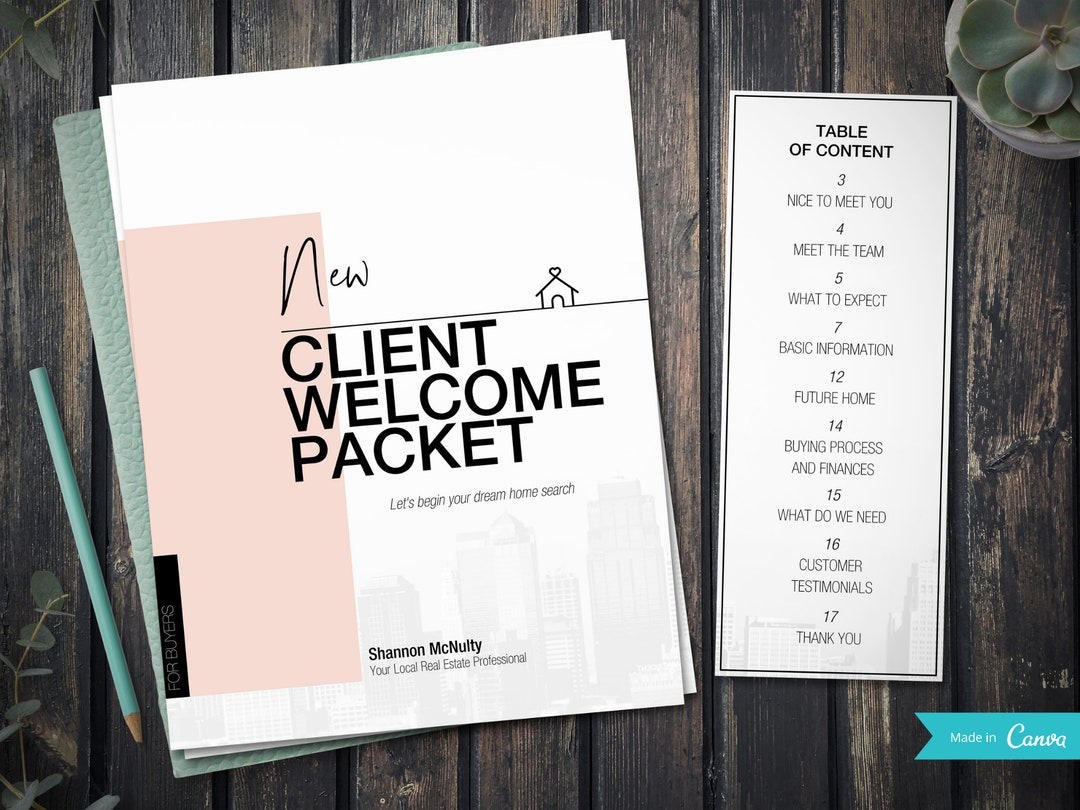 Real Estate New Client Packet L Realtor Marketing L Home Buyer Guide L ...