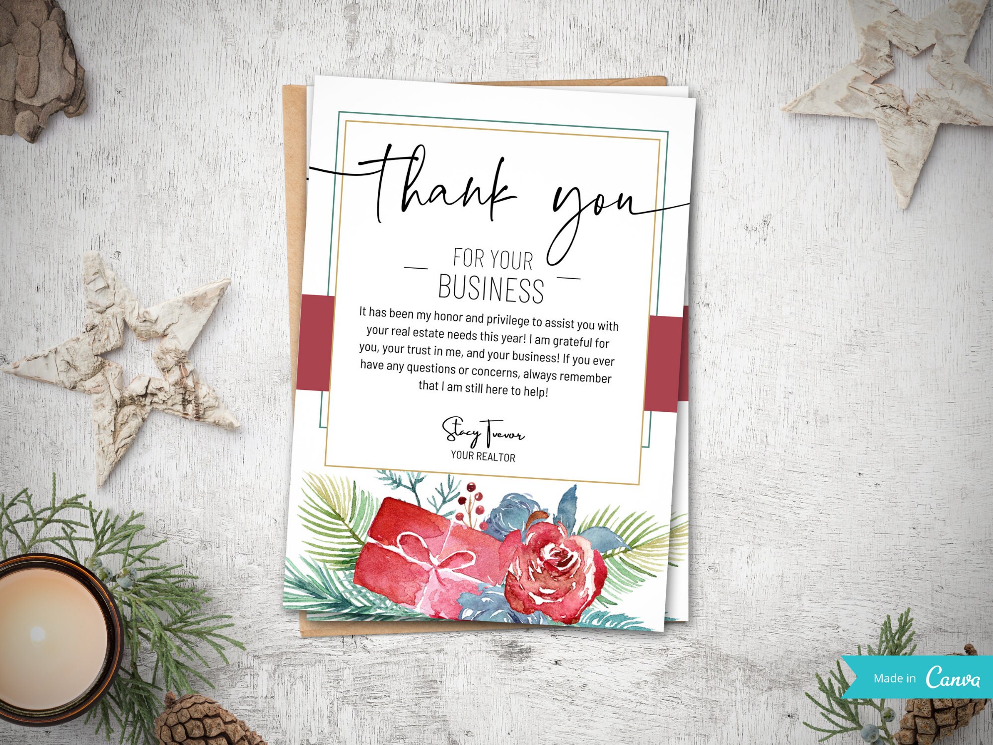 Realtor Christmas Card | Merry Christmas | Realtor Thank You | Thank ...