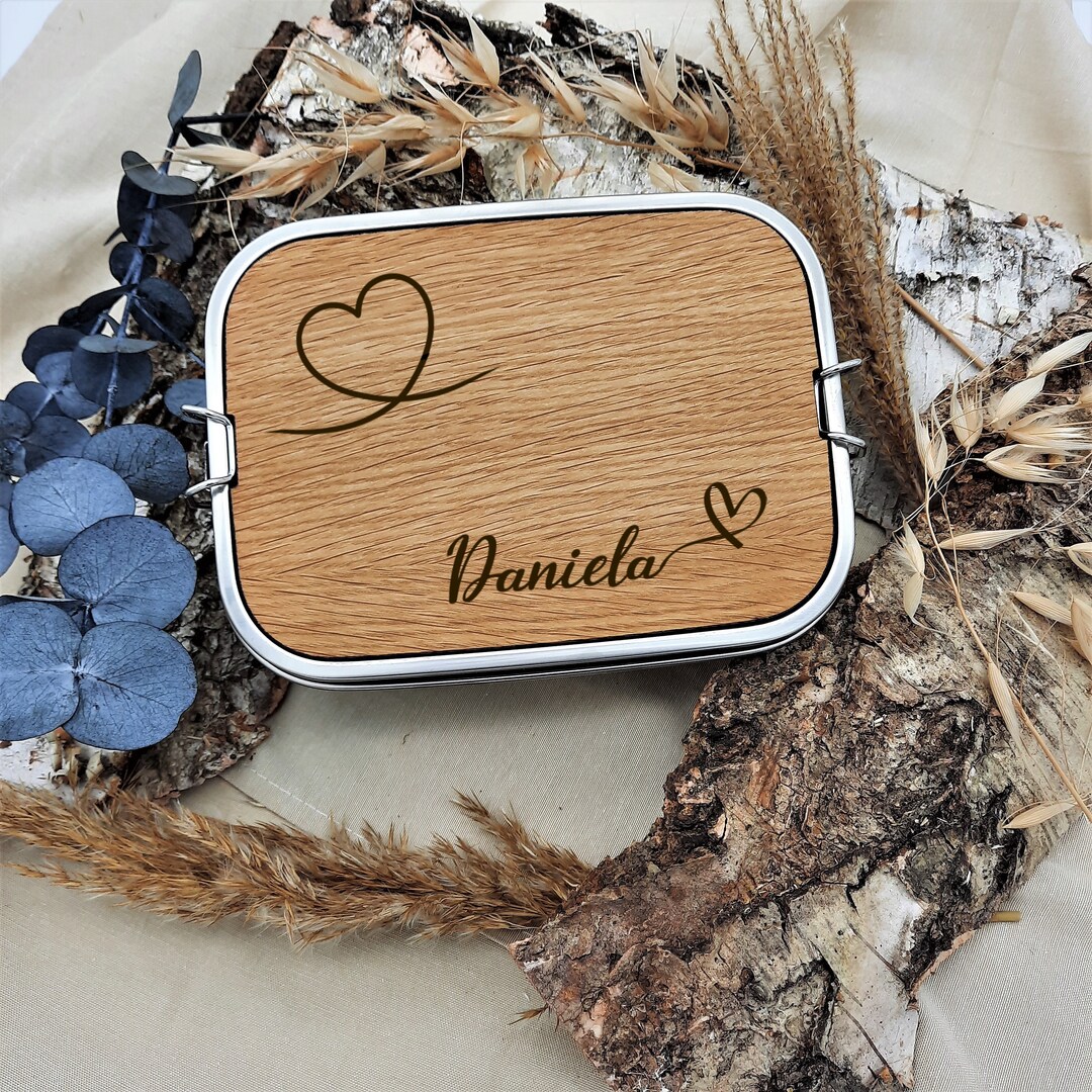 Personalized Lunch Box With Name and Motifs Heart or Endless Loop ...