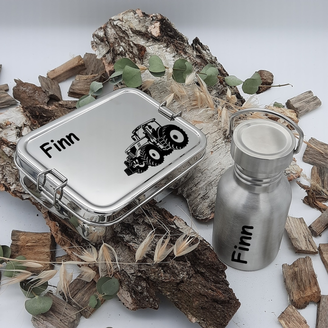 Personalized Lunch Box Set With Tractor Excavator Construction Worker ...