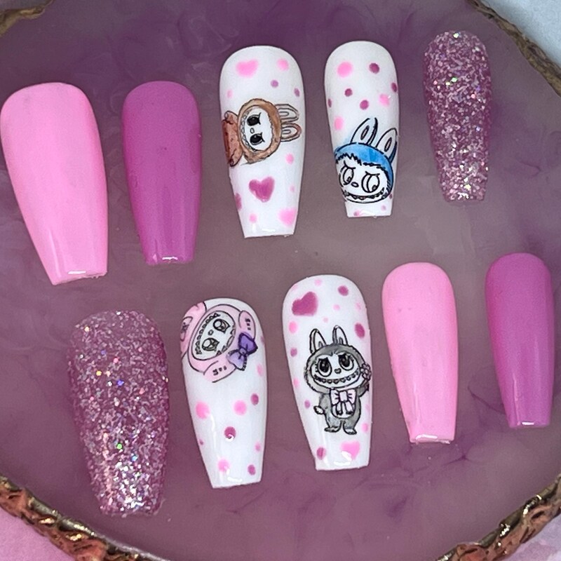 Labubu Press on Nails - Etsy