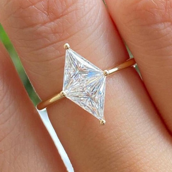 Lozenge Cut Engagement Ring - Etsy