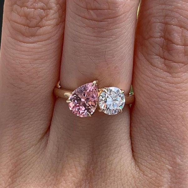 Pear Pink Stone Ring - Etsy