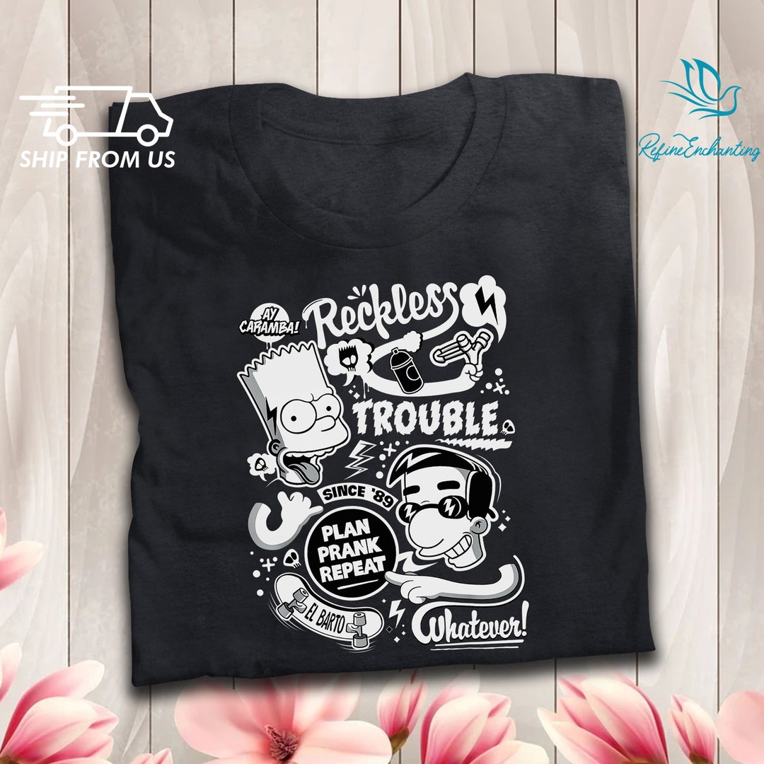 The Simpsons Bart and Milhouse Reckless Trouble Since '89 - Etsy