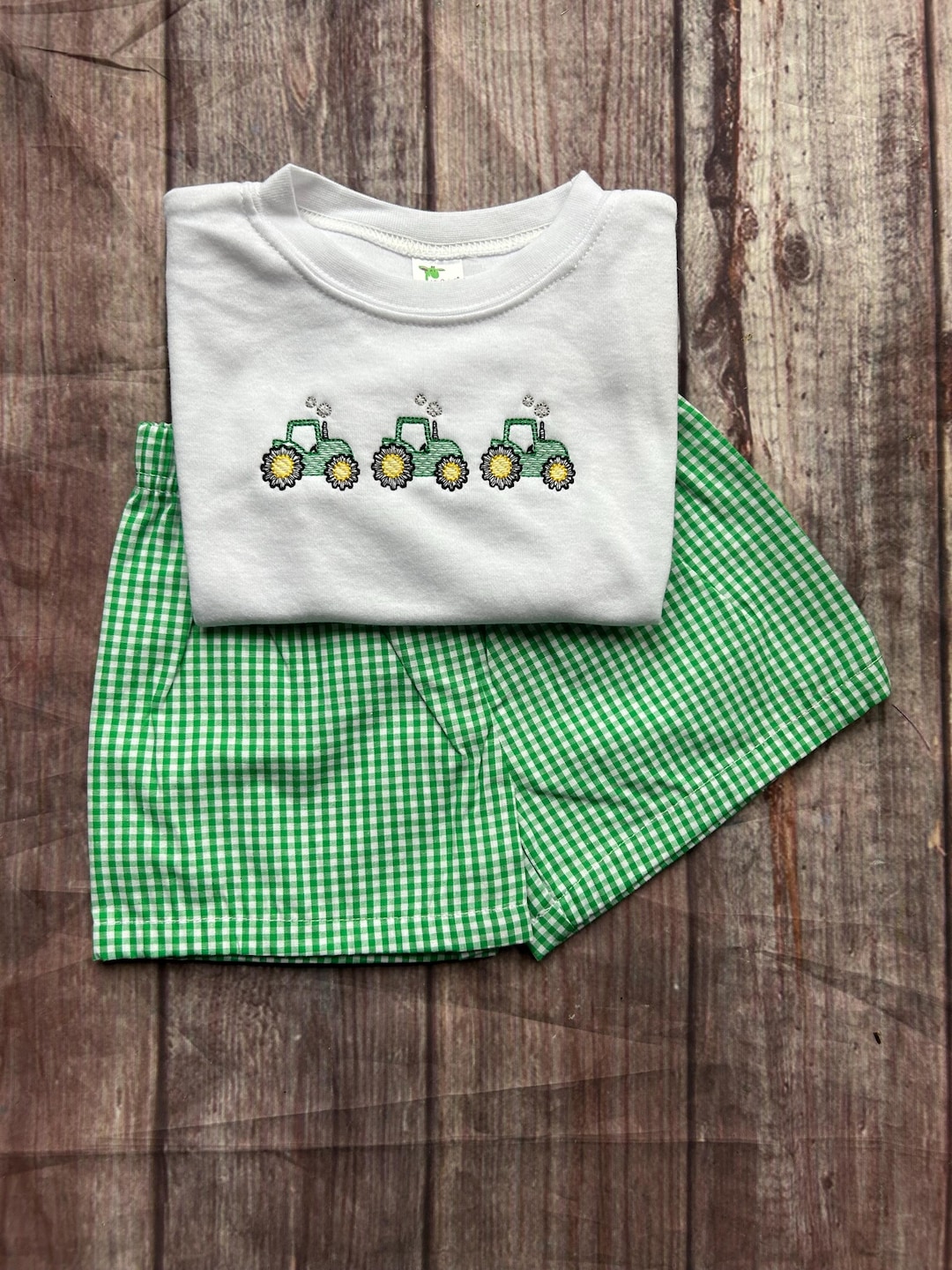Baby/toddler Boy Tractor Shorts Set - Etsy