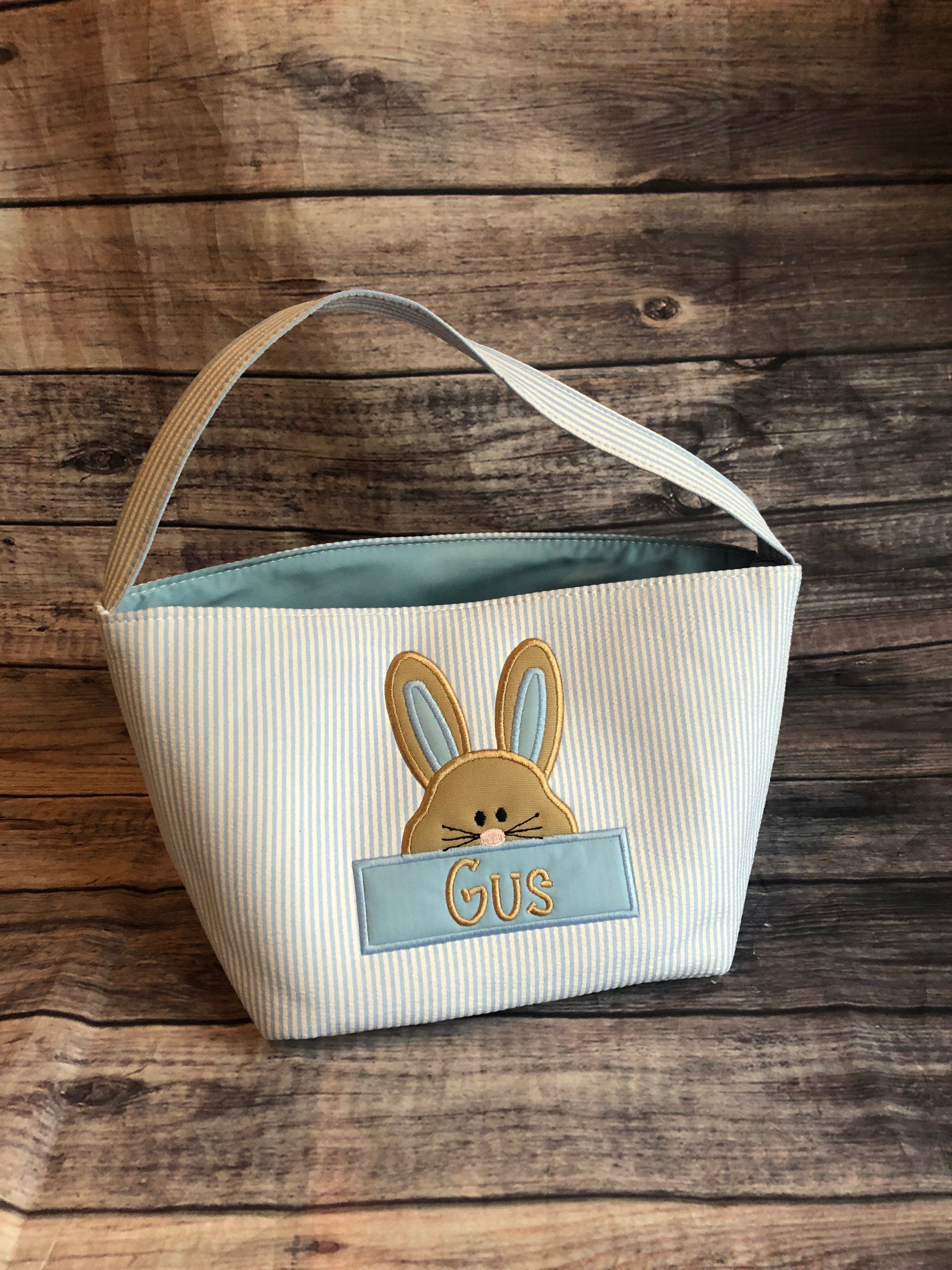 Personalized Easter Basket With Bunny and Name - Etsy