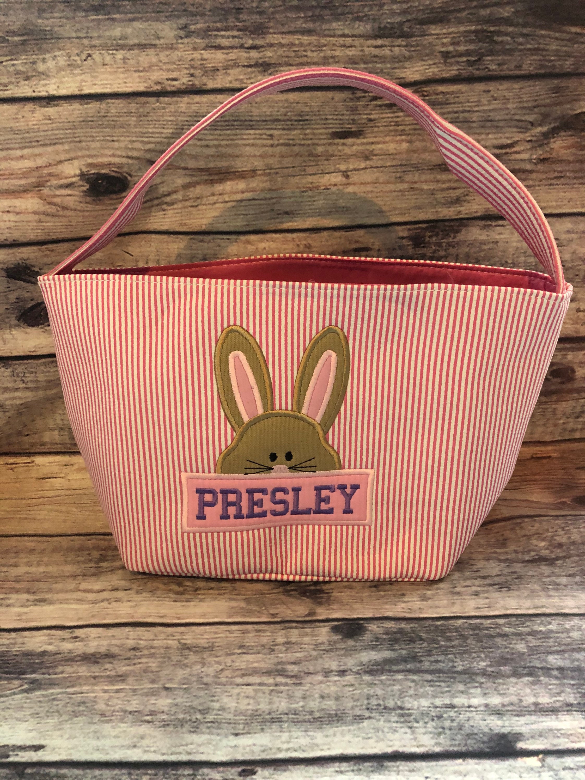 Personalized Easter Basket With Bunny and Name - Etsy