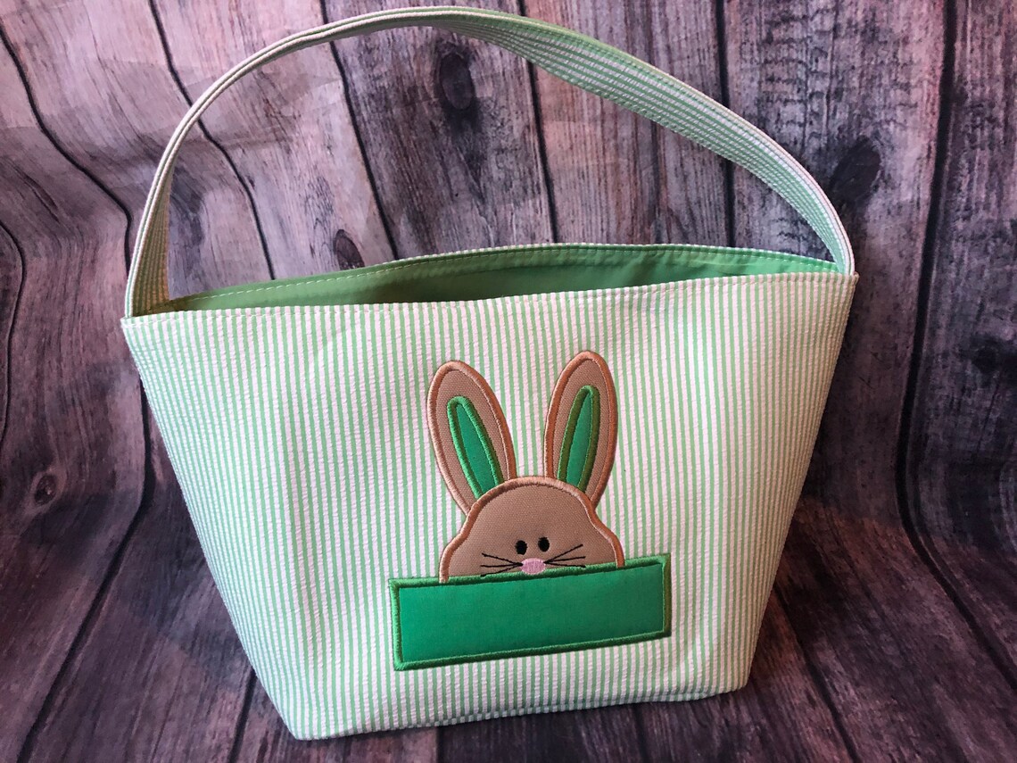 Personalized Easter Basket With Bunny and Name - Etsy