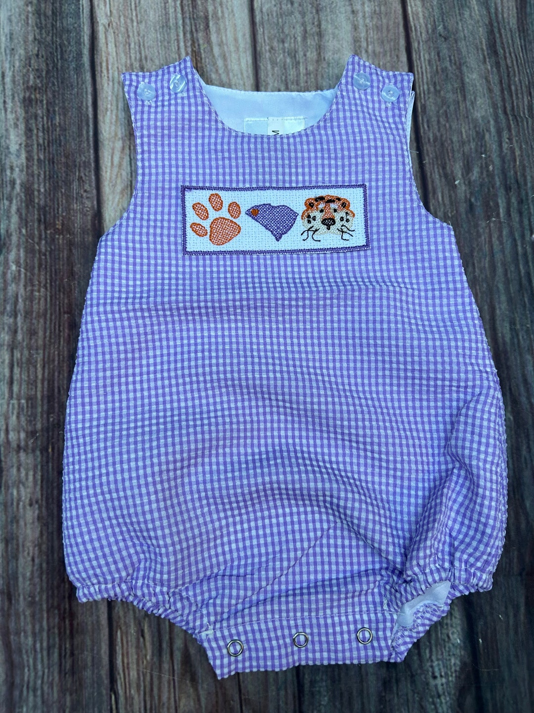 Boy Purple Tiger Seersucker Bubble - Etsy