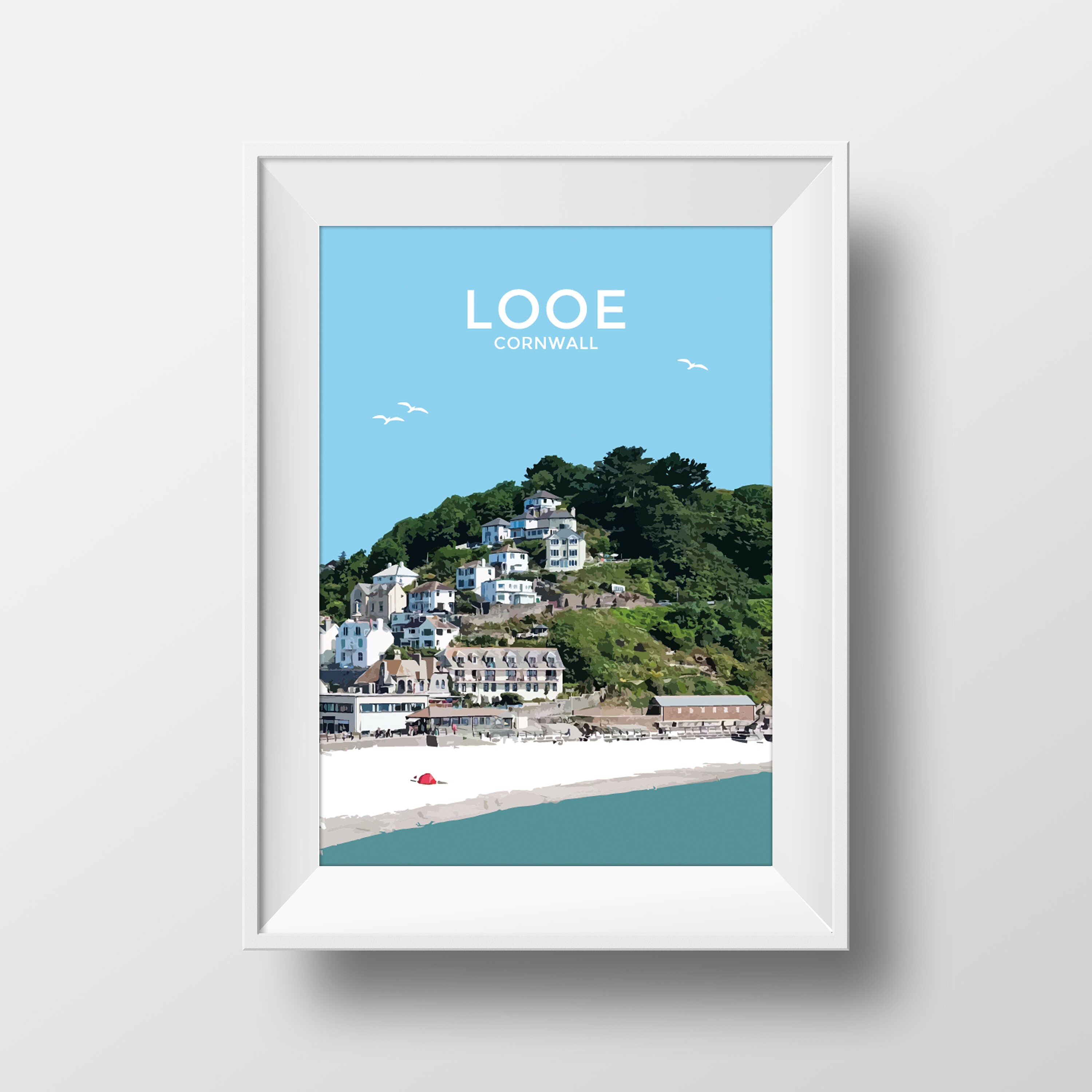 Looe Art Print | Cornwall Art Print | Travel Poster | Nautical ...