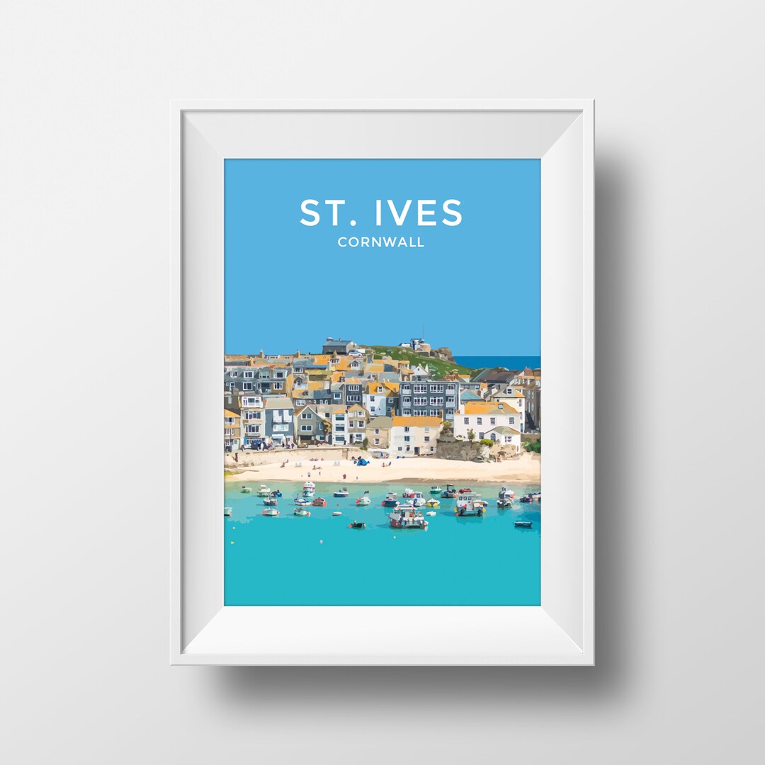 St Ives Art Print | Cornwall | Travel Poster | Gift | Nautical ...
