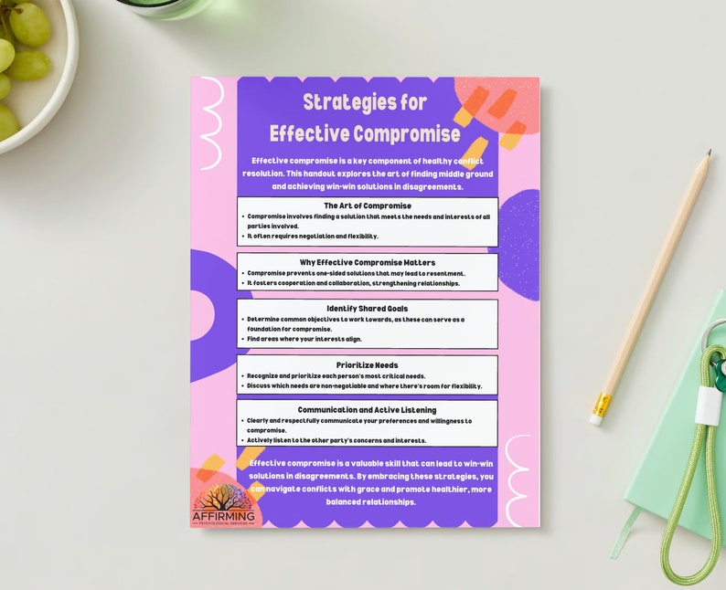 3 Conflict Resolution Therapy Handouts (printable) - Etsy