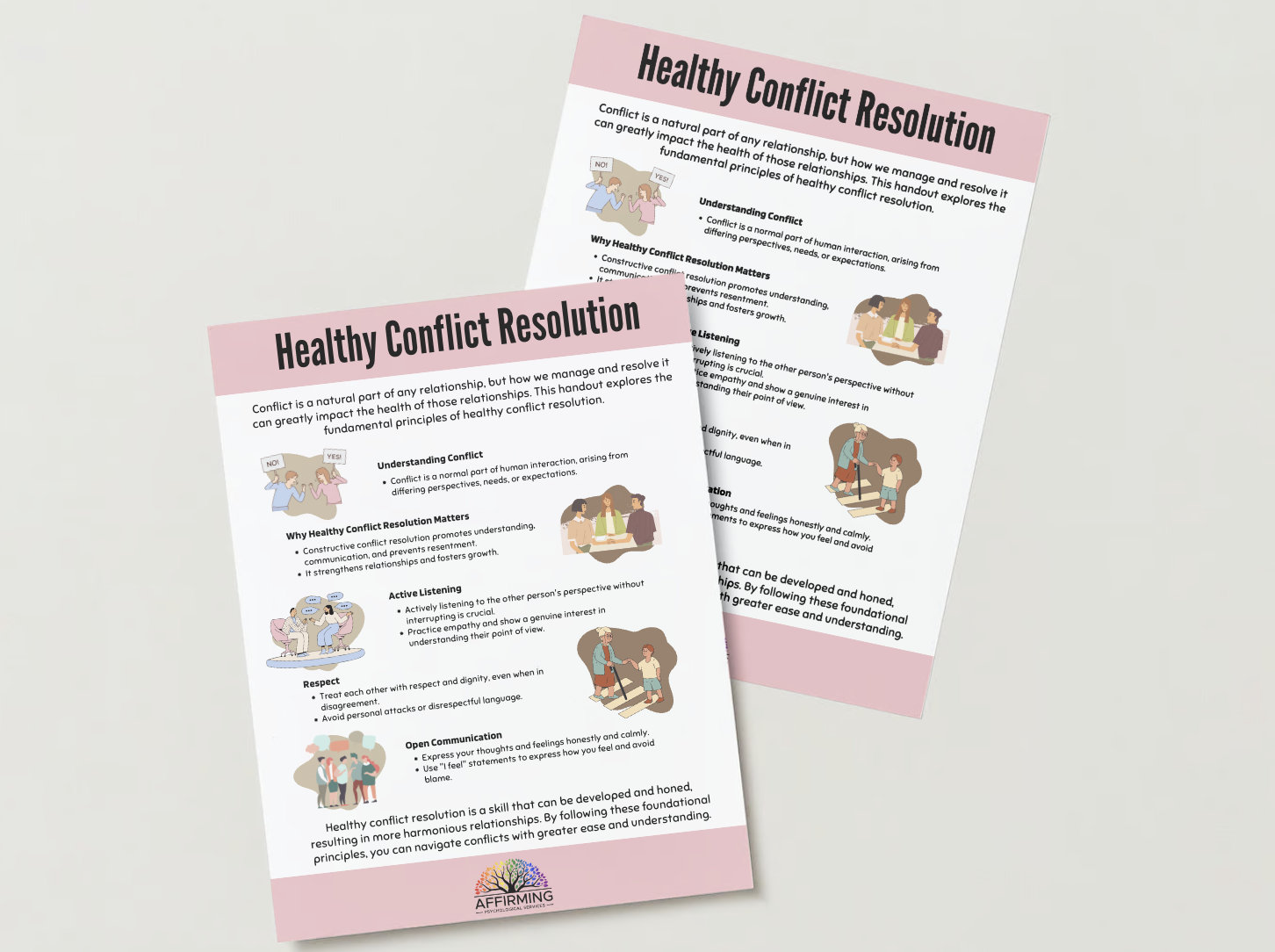 3 Conflict Resolution Therapy Handouts (printable) - Etsy