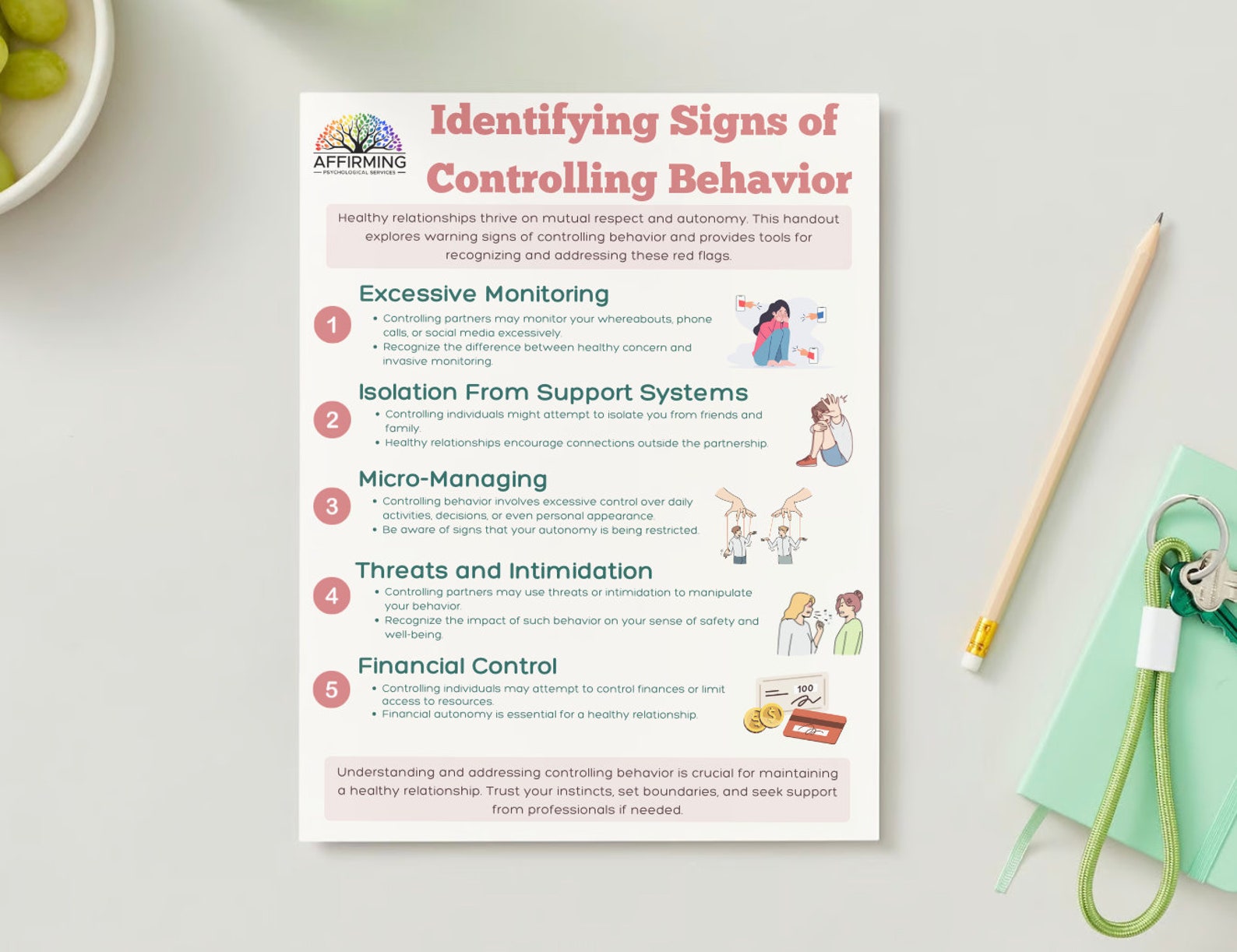3 Red Flags Therapy Handouts (printable) - Etsy