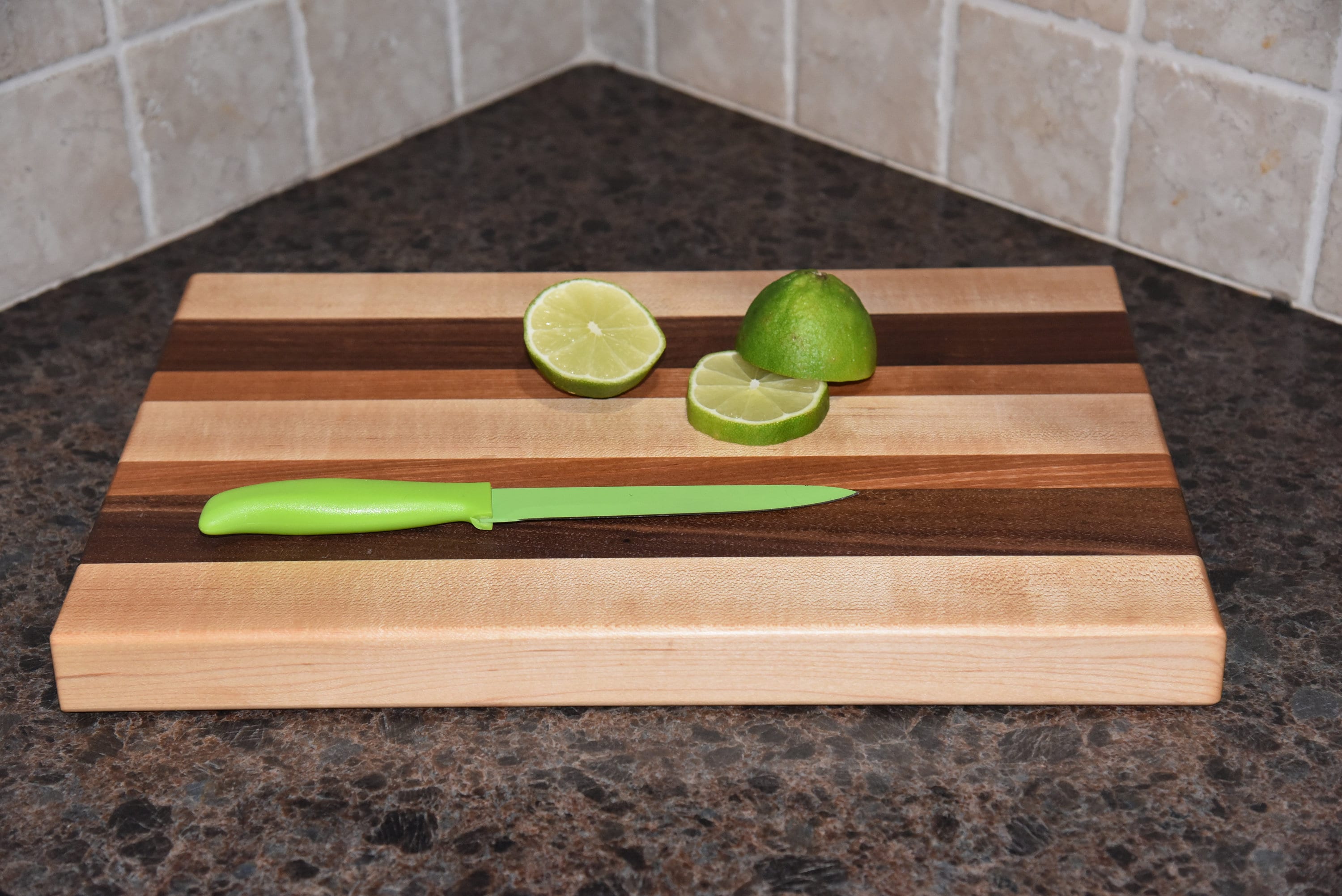 Butcher Block Style Cutting Board, 16"l X 10"w X 1 1/2 " Thick, Walnut ...