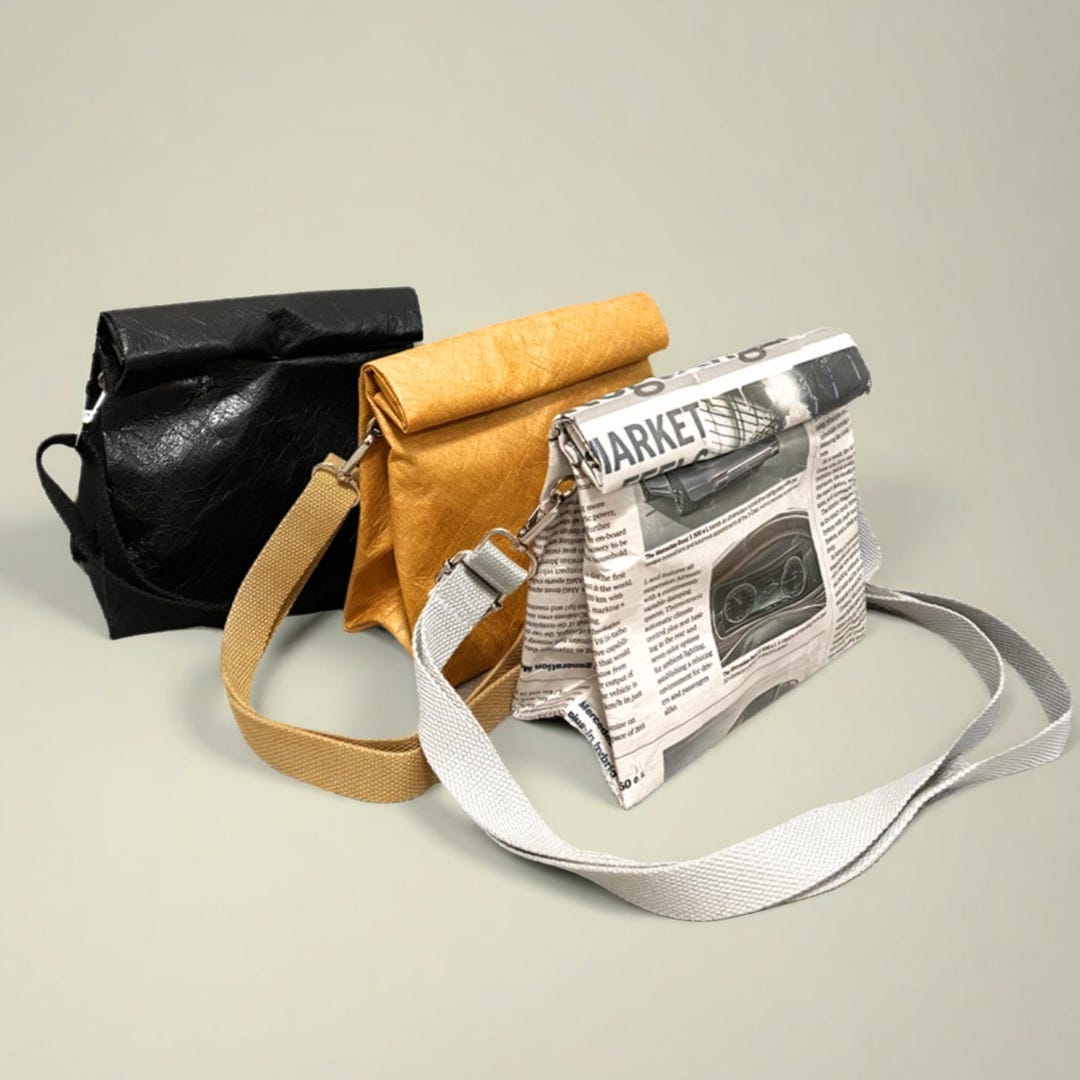 Reusable Minimalist Dupont Paper Crossbody Bag, Lightweight Folded ...